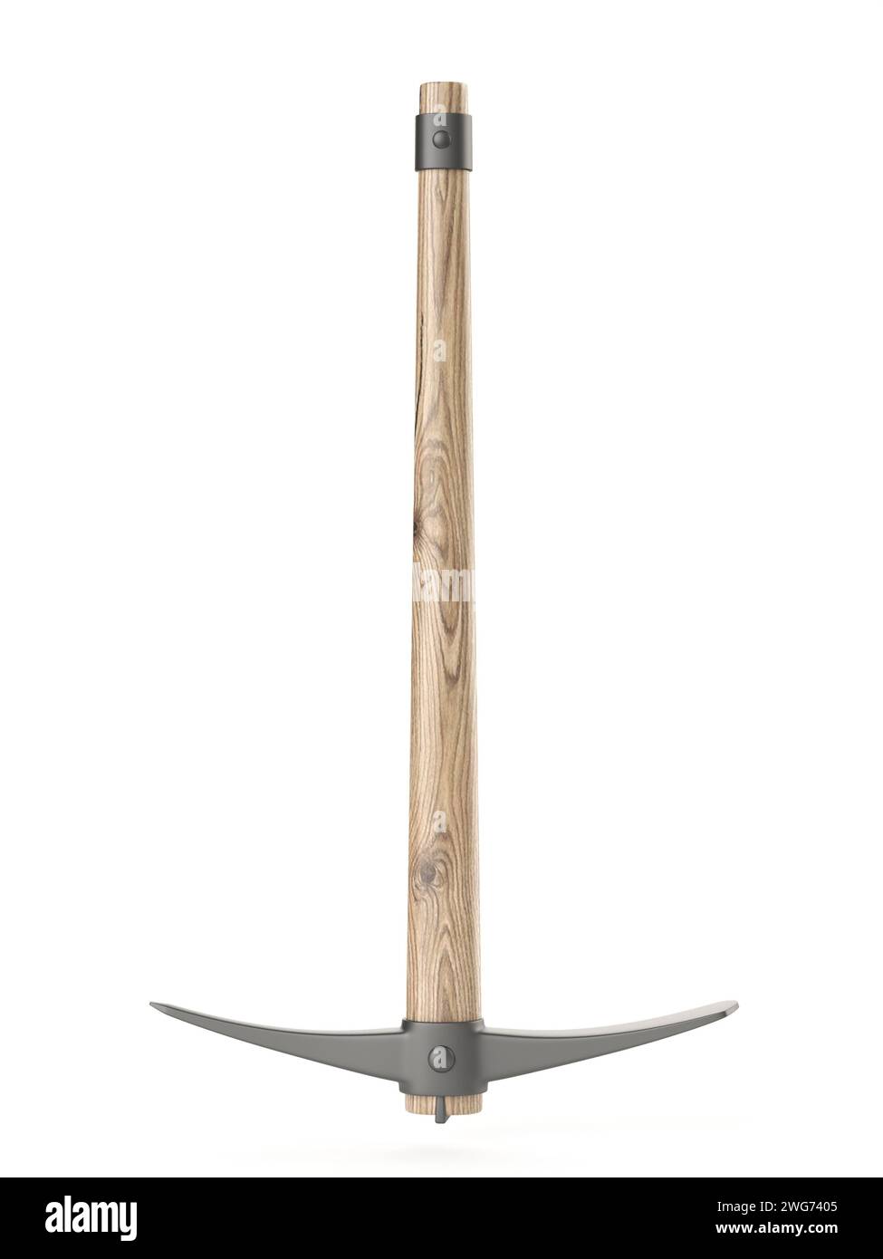 Hand tools pickaxe 3D rendering illustration isolated on white ...