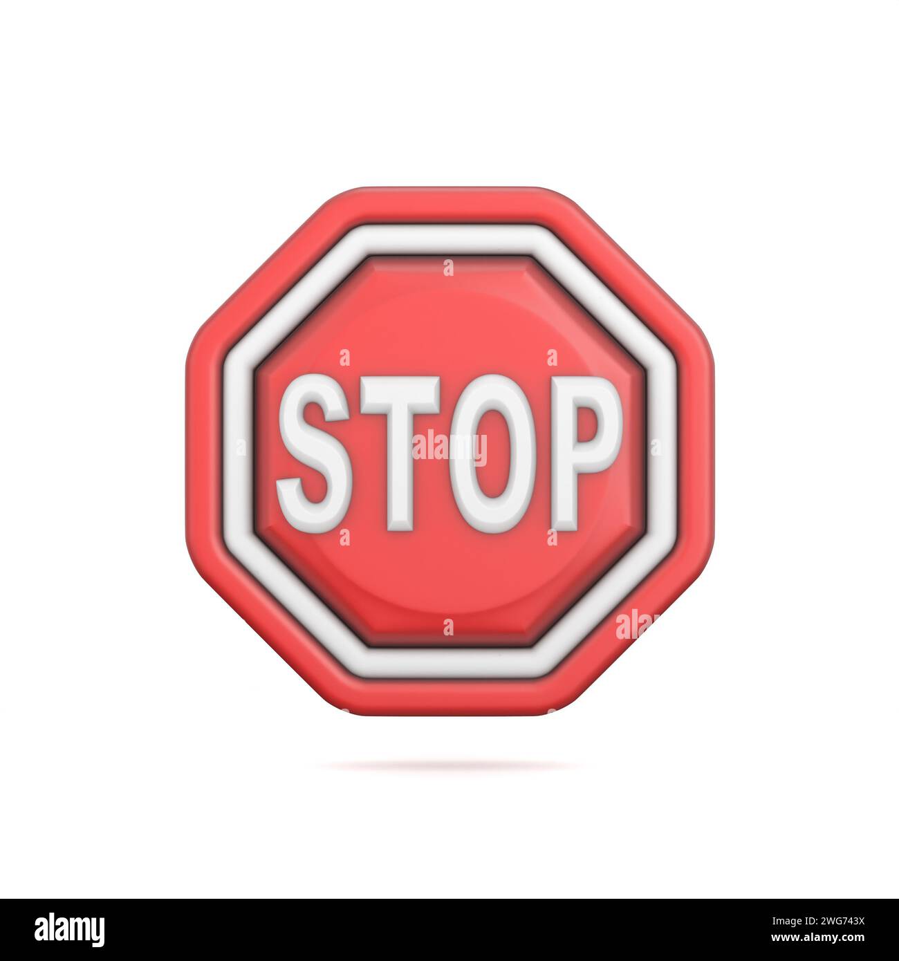Traffic sign Stop sign 3D rendering illustration isolated on white ...