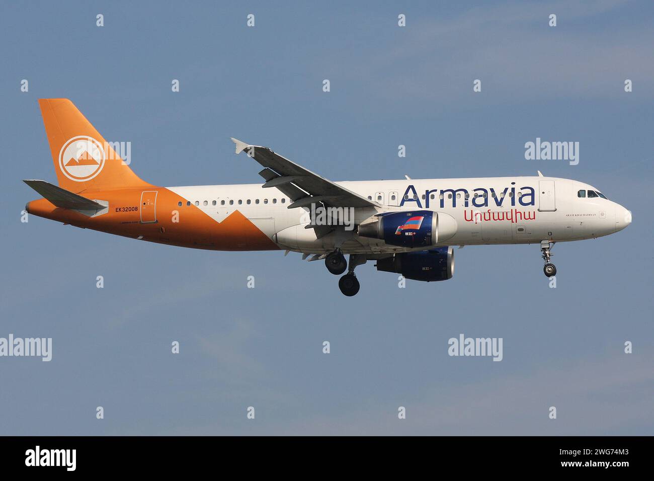 Armenian Armavia Airbus A320-200 with registration EK32008 on final for ...