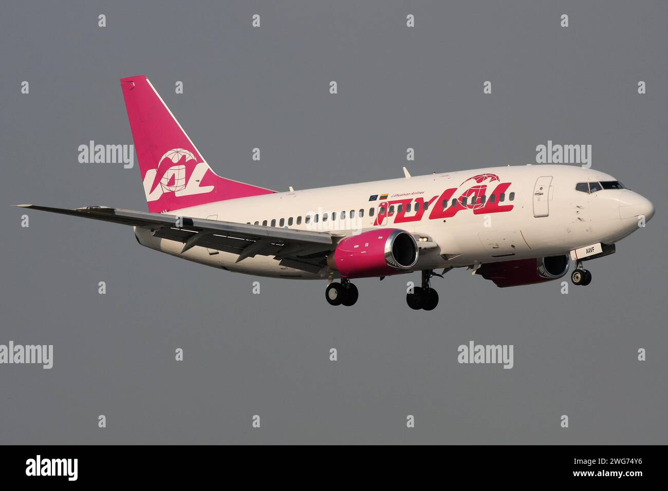 Lithuanian FlyLAL Boeing 737-500 with registration LY-AWF on final for ...