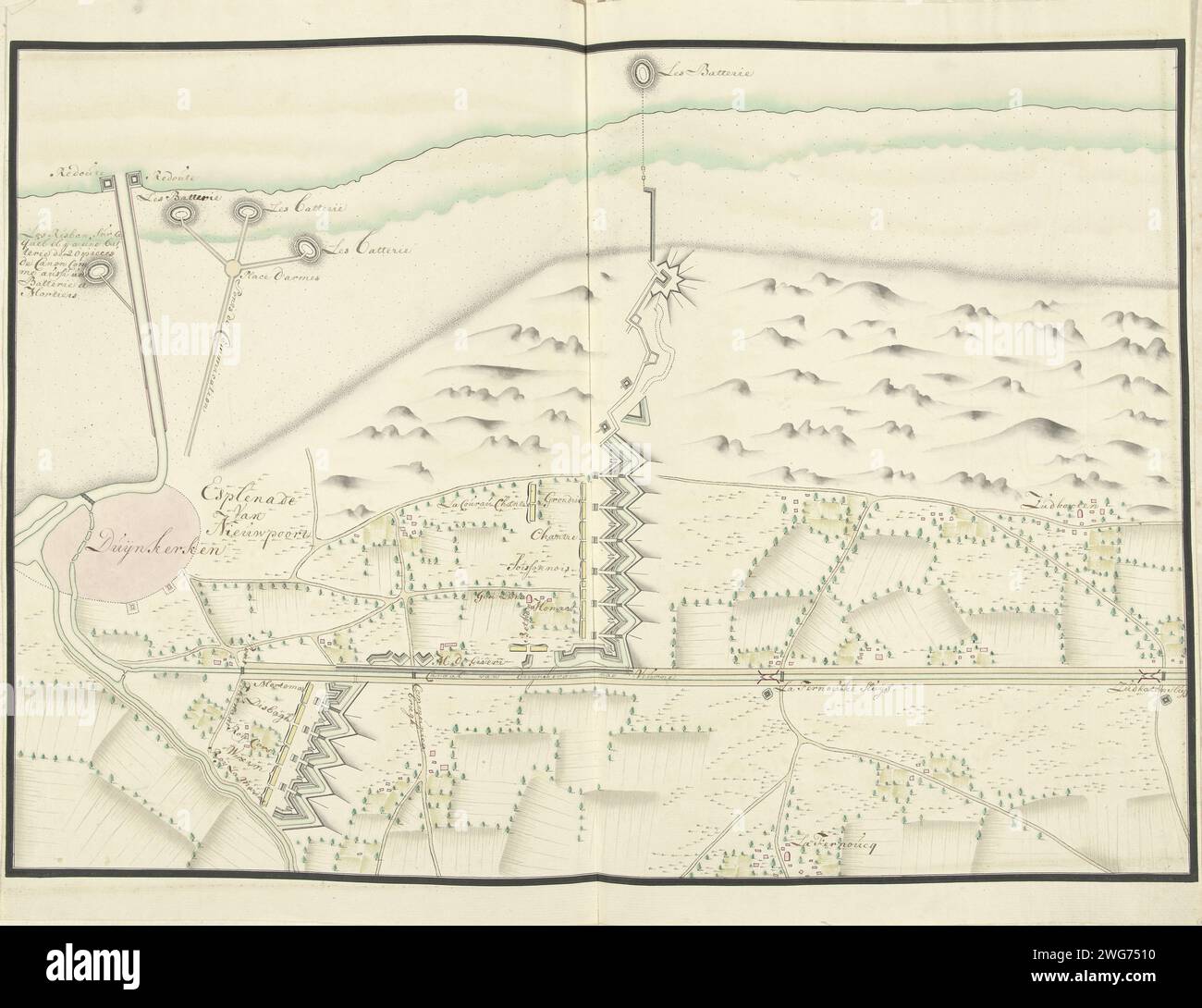 Map of the Scans to the north of Dunkirk, ca. 1701-1715, 1706 drawing ...