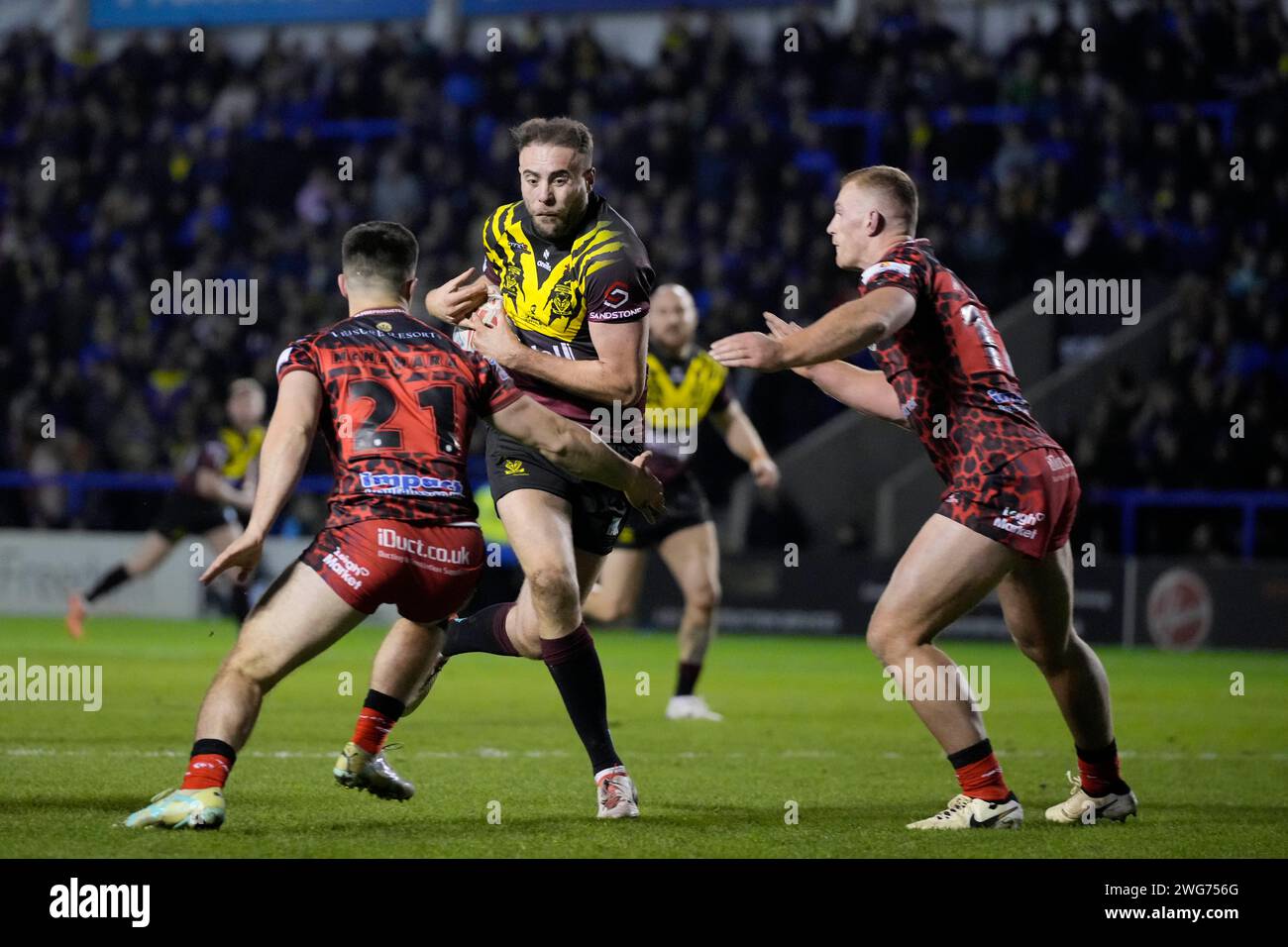Warrington, UK. 03rd Feb, 2024. James Harrison of Warrington Wolves ...