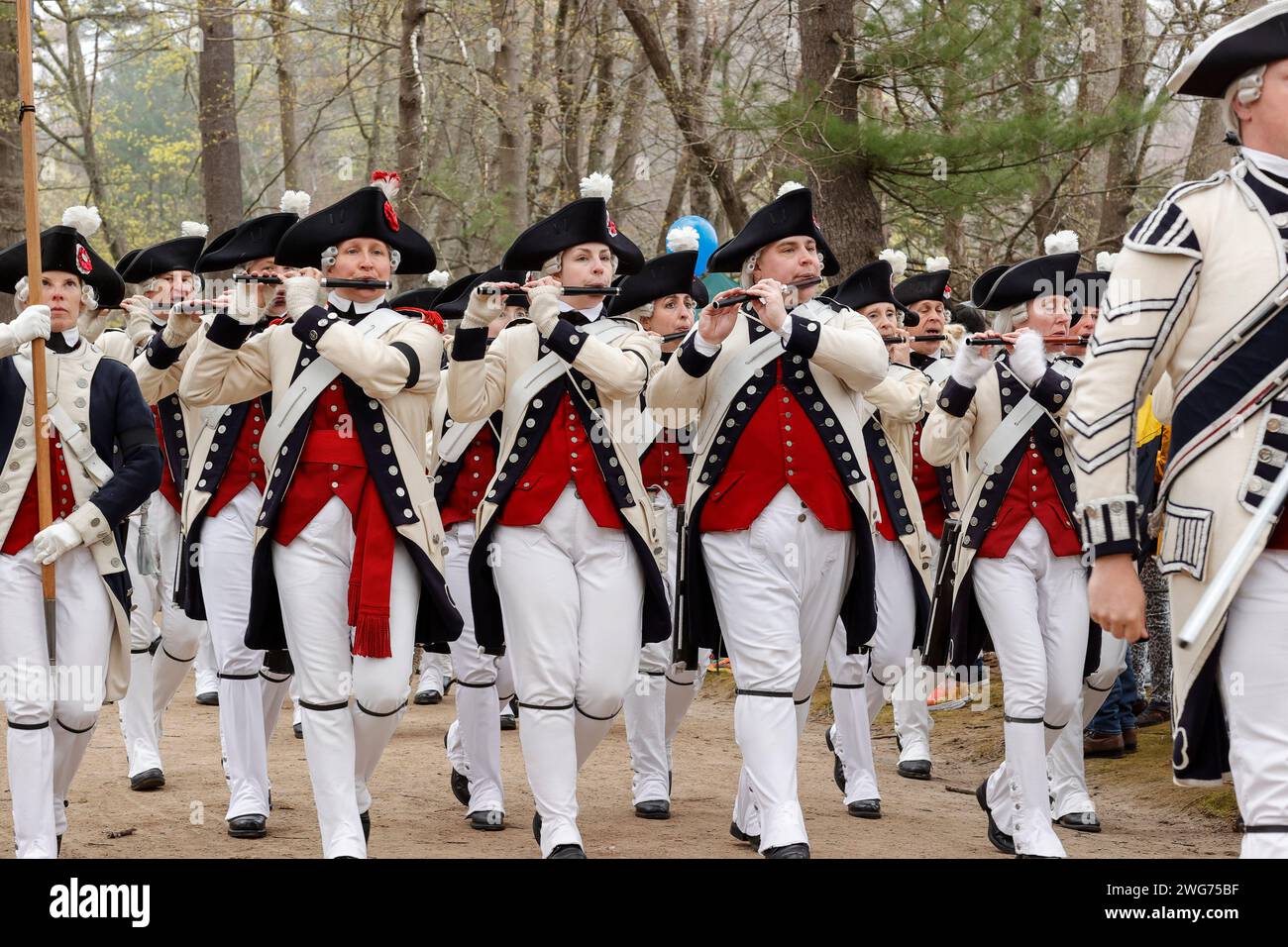 Patriots Day in historical Massachusetts.There's a parade and shooting ...