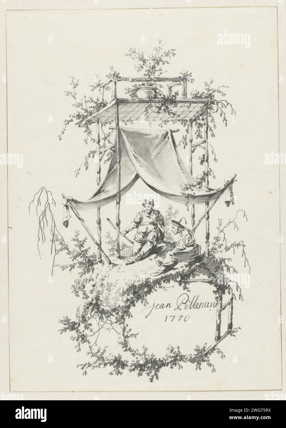 Composition in Chinoiserie Style, Jean Baptiste Pillement, 1770 drawing ...