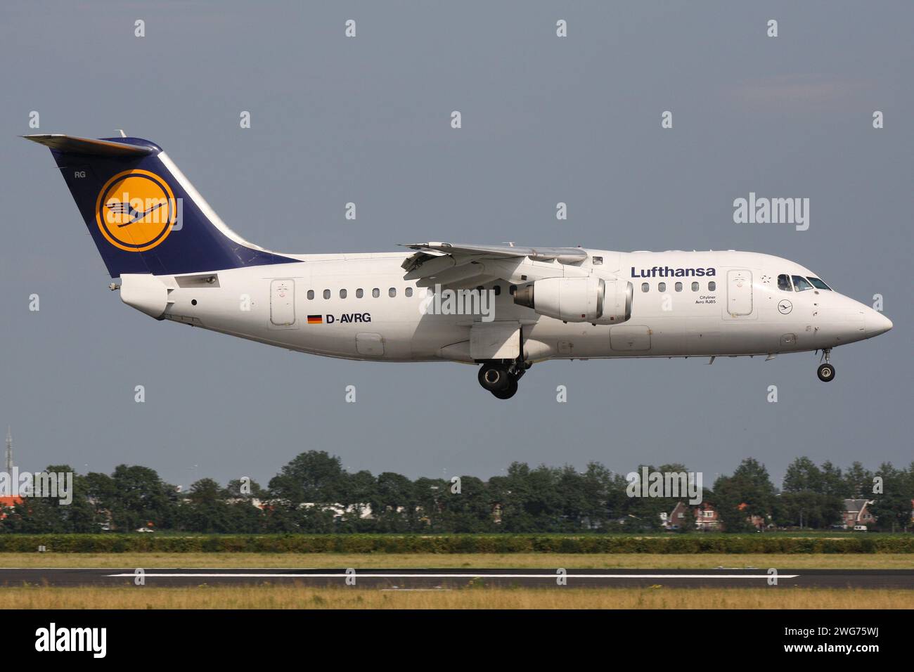 German Lufthansa BAe Avro RJ-85 with registration D-AVRG on short final ...