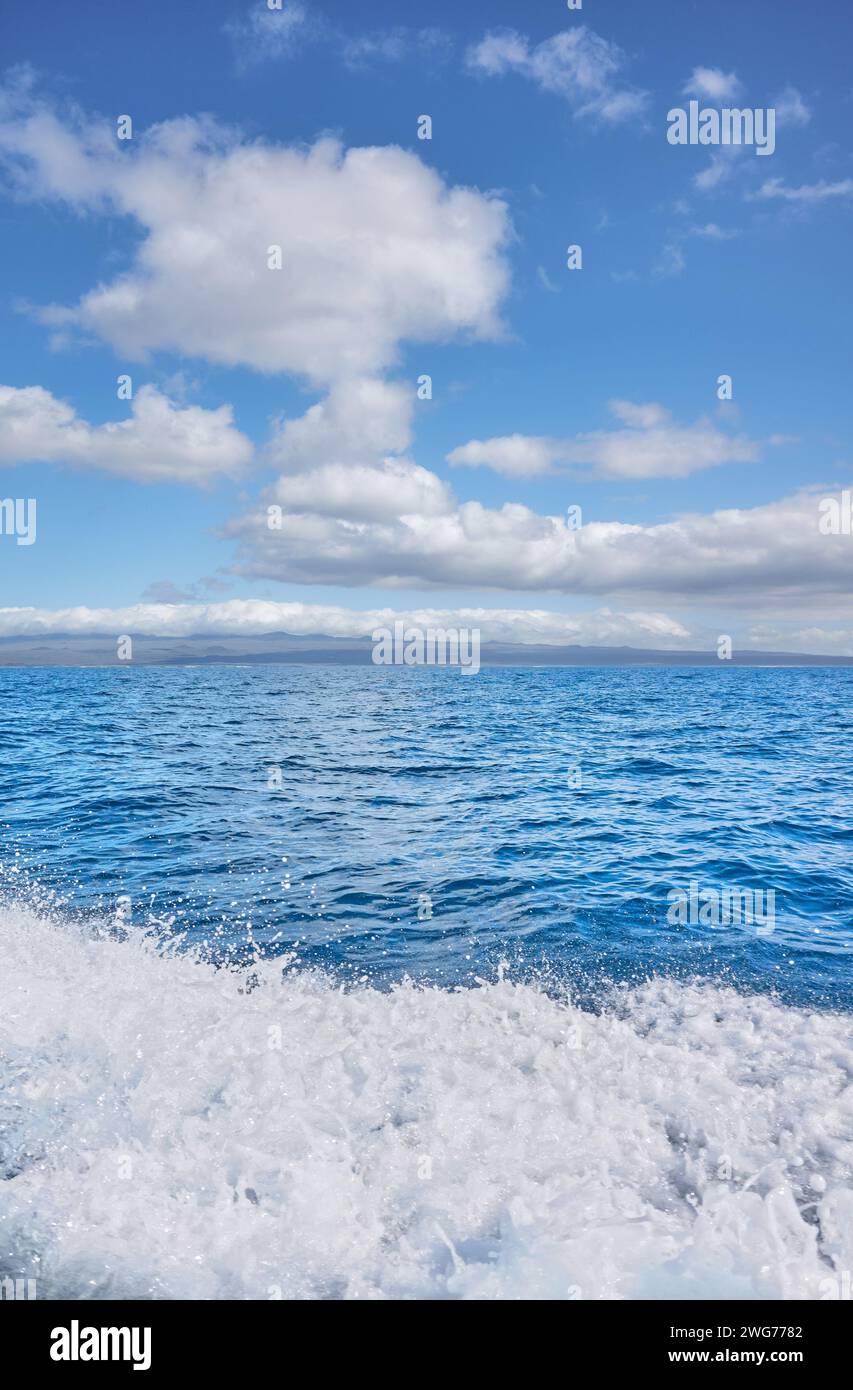 Splashing ocean water, mid frame focus, Galapagos National Park ...