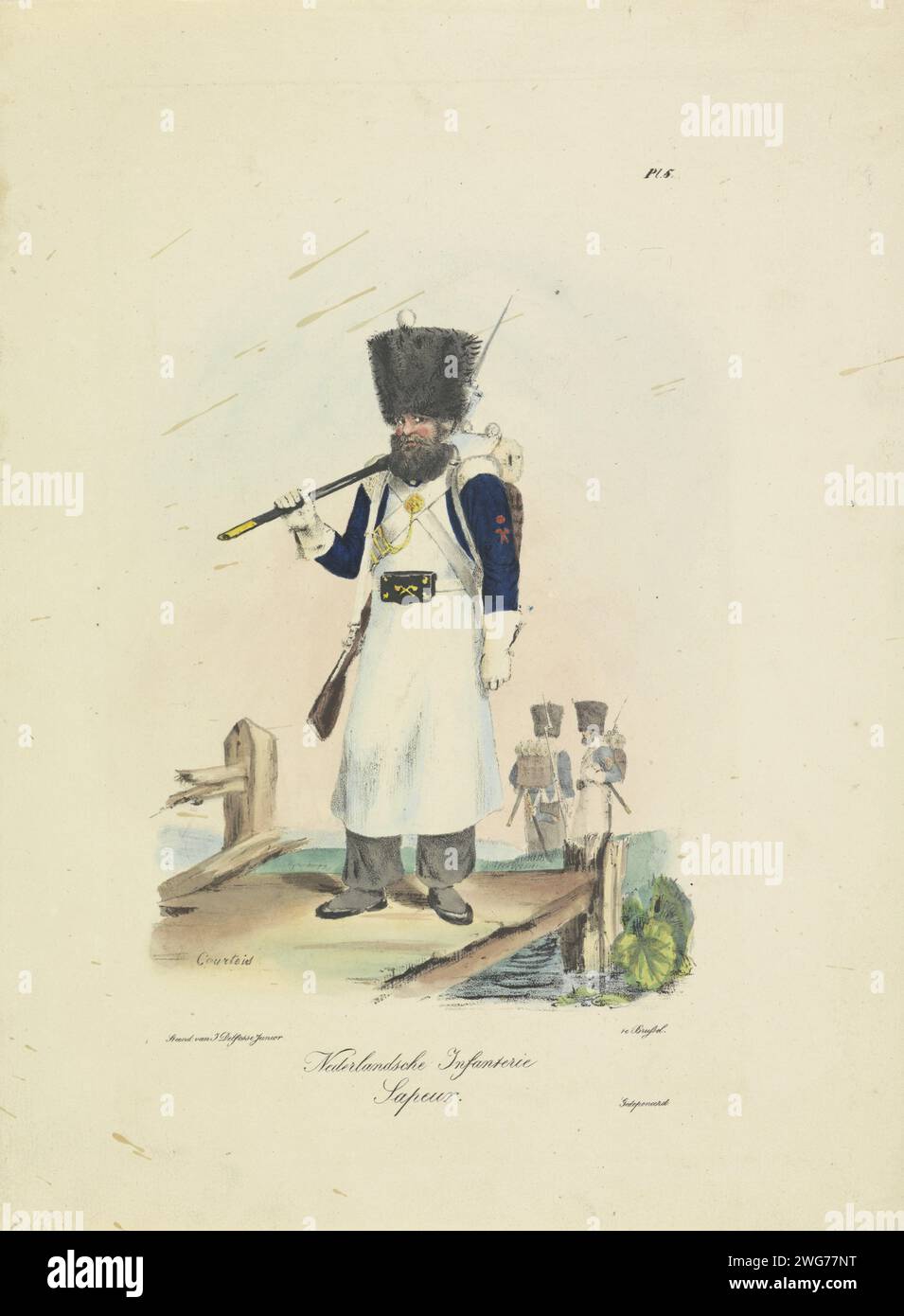 Sappeur, 1820-1825, A. Courtois, 1825 - 1827 print Uniform presentation ...