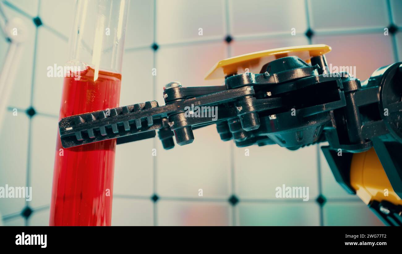 a robot holds a sample of a chemical substance the concept of using ...