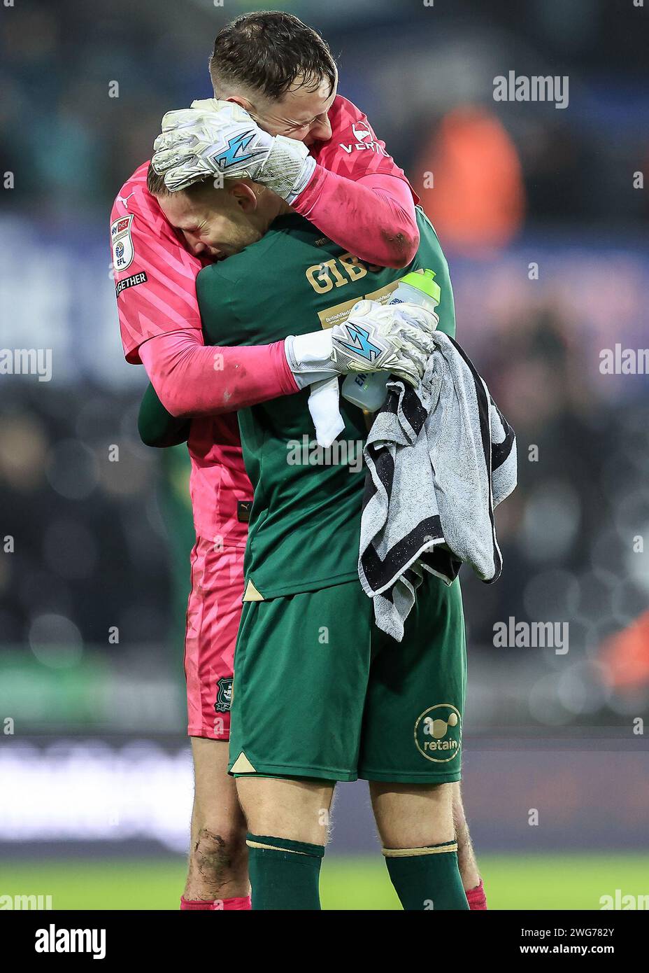 Conor Hazard of Plymouth Argyle and Lewis Gibson of Plymouth Argyle ...