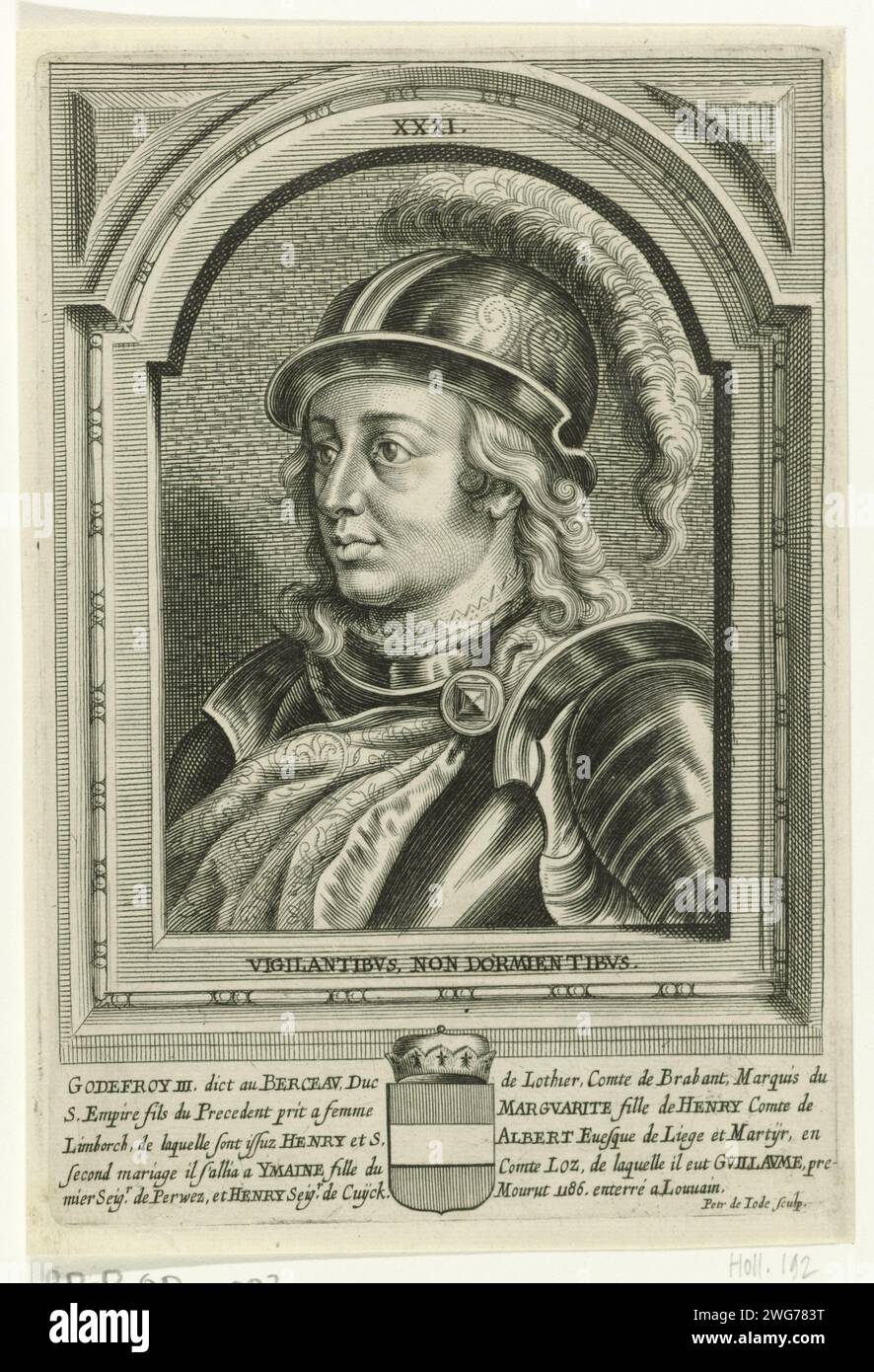 Portrait of Godfried III, Pieter de Jode (II), After 1661 - 1663 print ...
