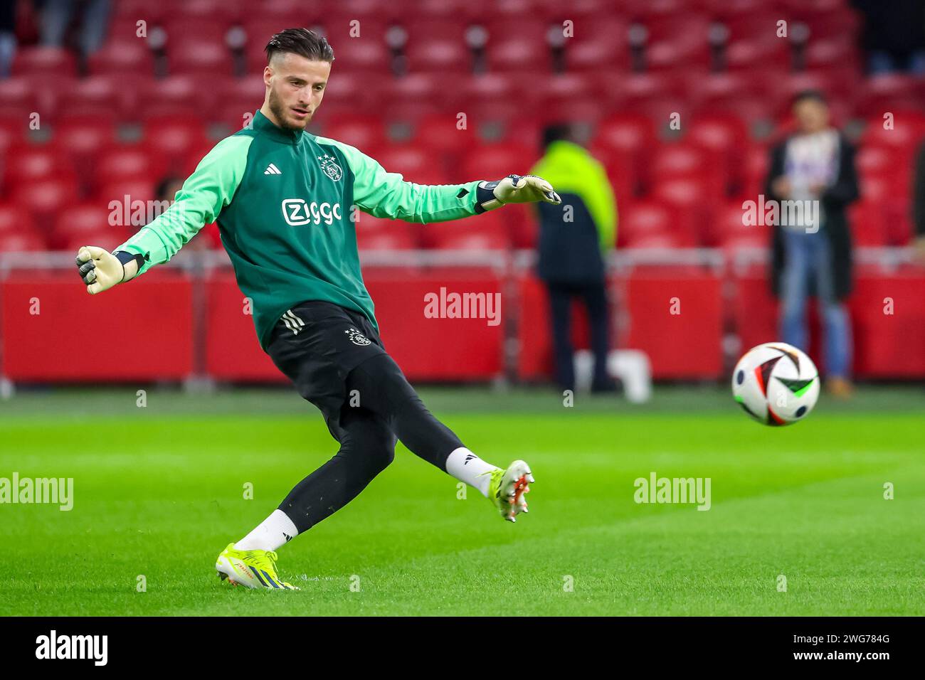 AMSTERDAM, NETHERLANDS - FEBRUARY 3: goalkeeper Diant Ramaj of Ajax ...
