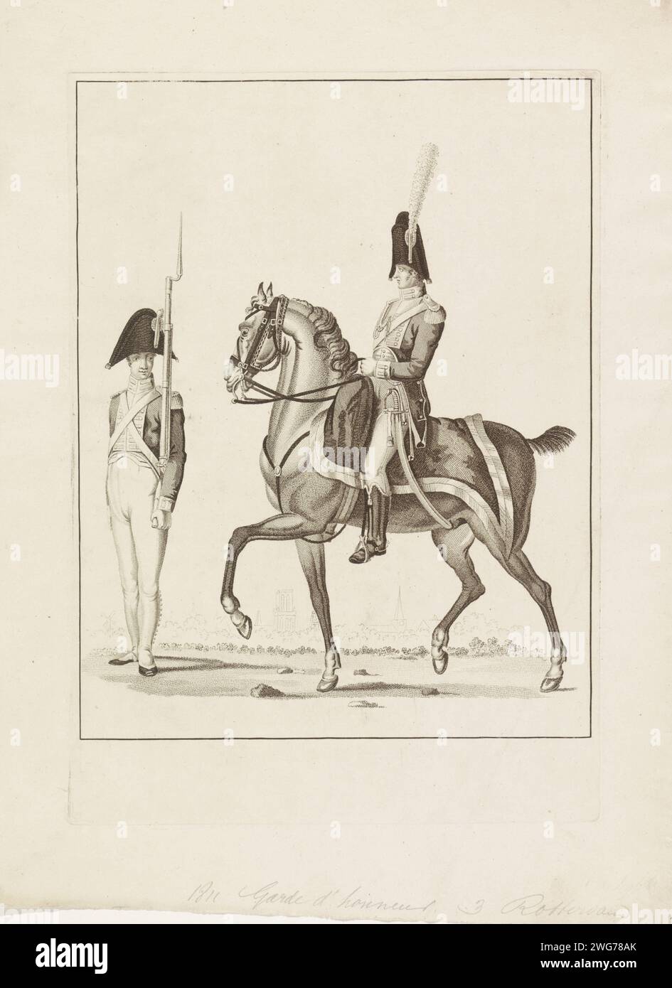 Watch in Rotterdam, 1811, Anonymous, 1811 print Two members of the ...