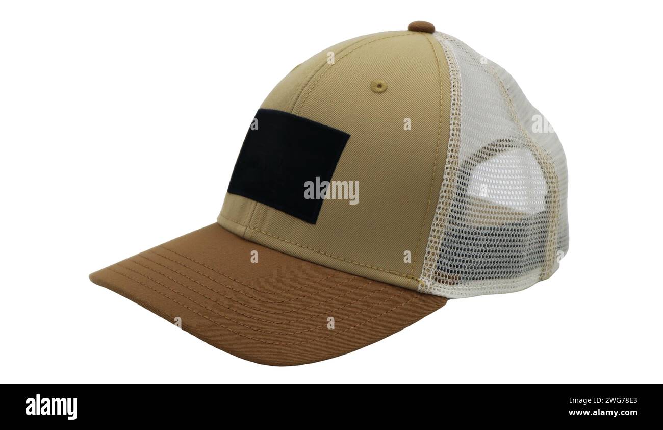 Basic baseball cap with mesh isolated on white background. Summer ...