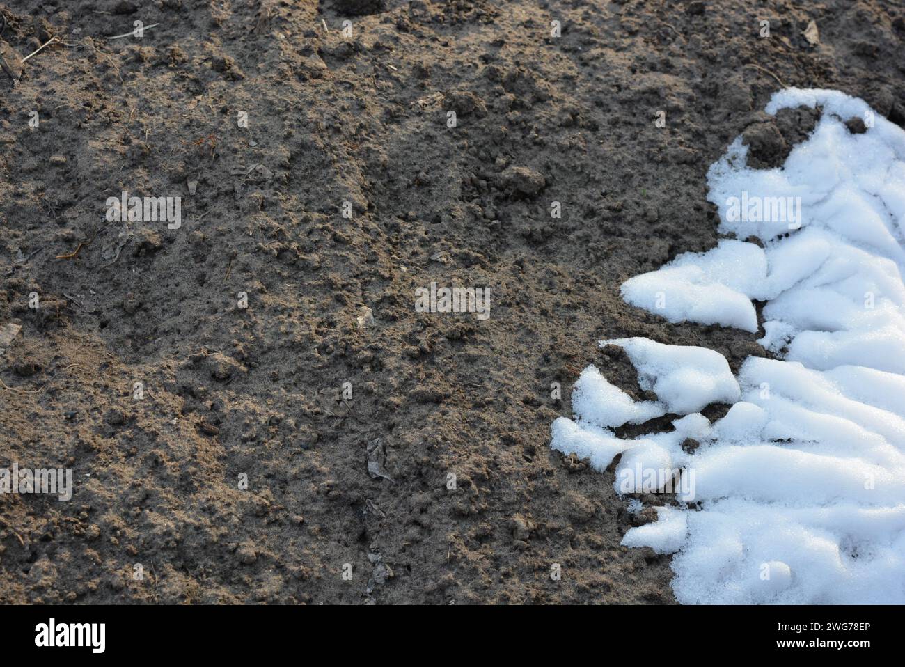 Ice melting into water on the concrete hi-res stock photography and ...
