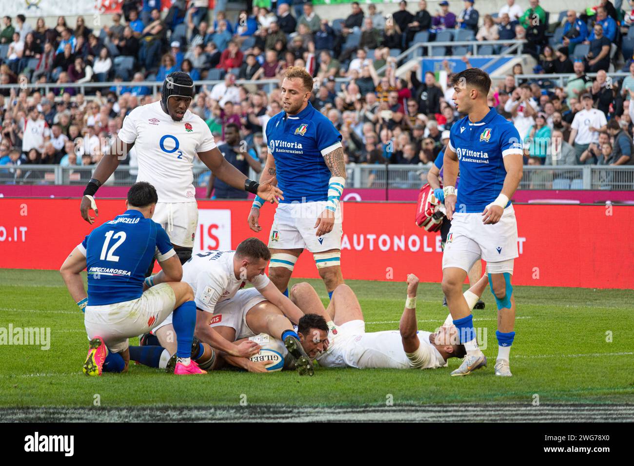 Rome, Italy, 3 feb 2024. Italy vs England, Rugby Six Nations, Alex ...