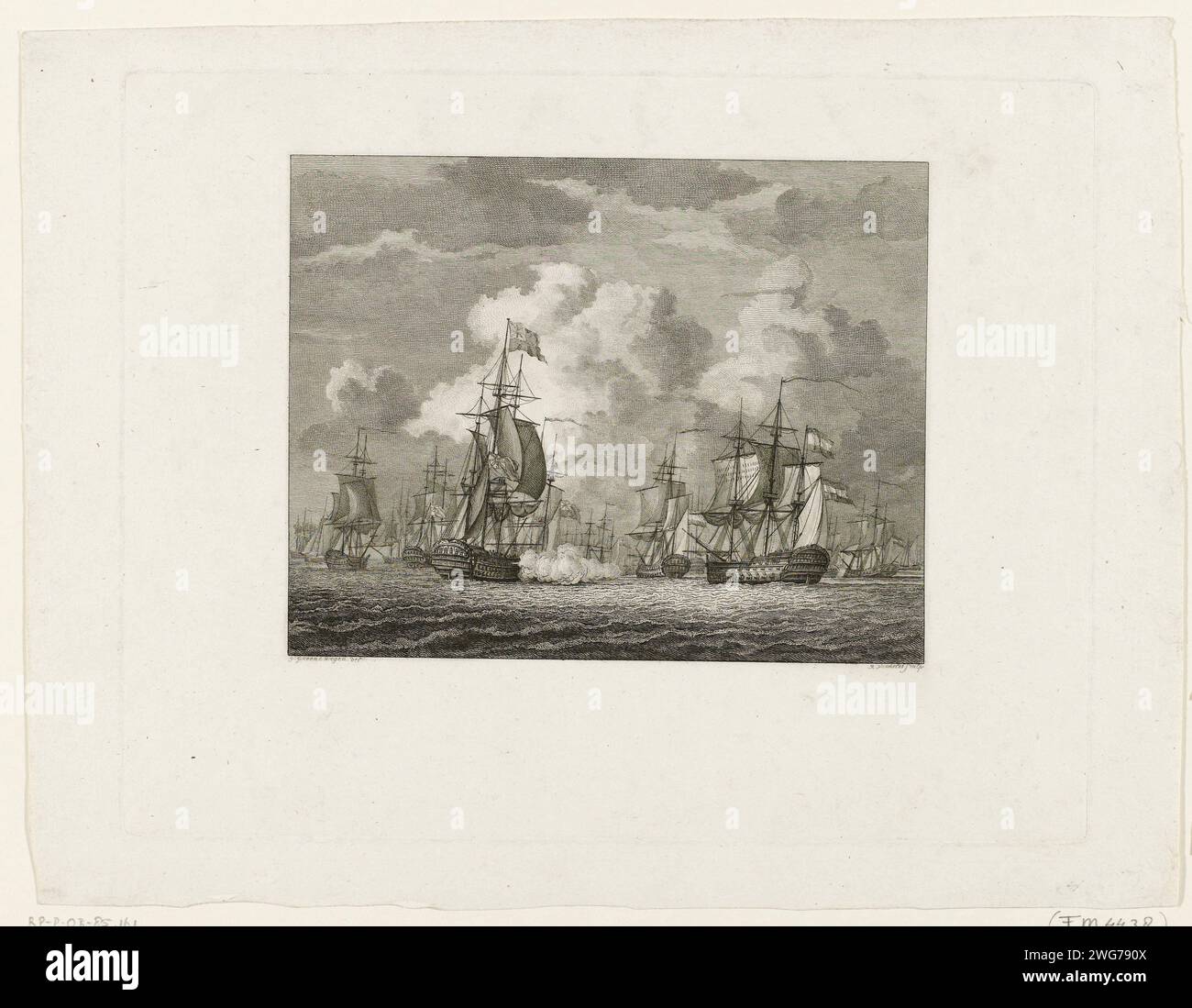 Meeting between Fielding and Van Bylandt, 1779, Reinier Vinkeles (I ...