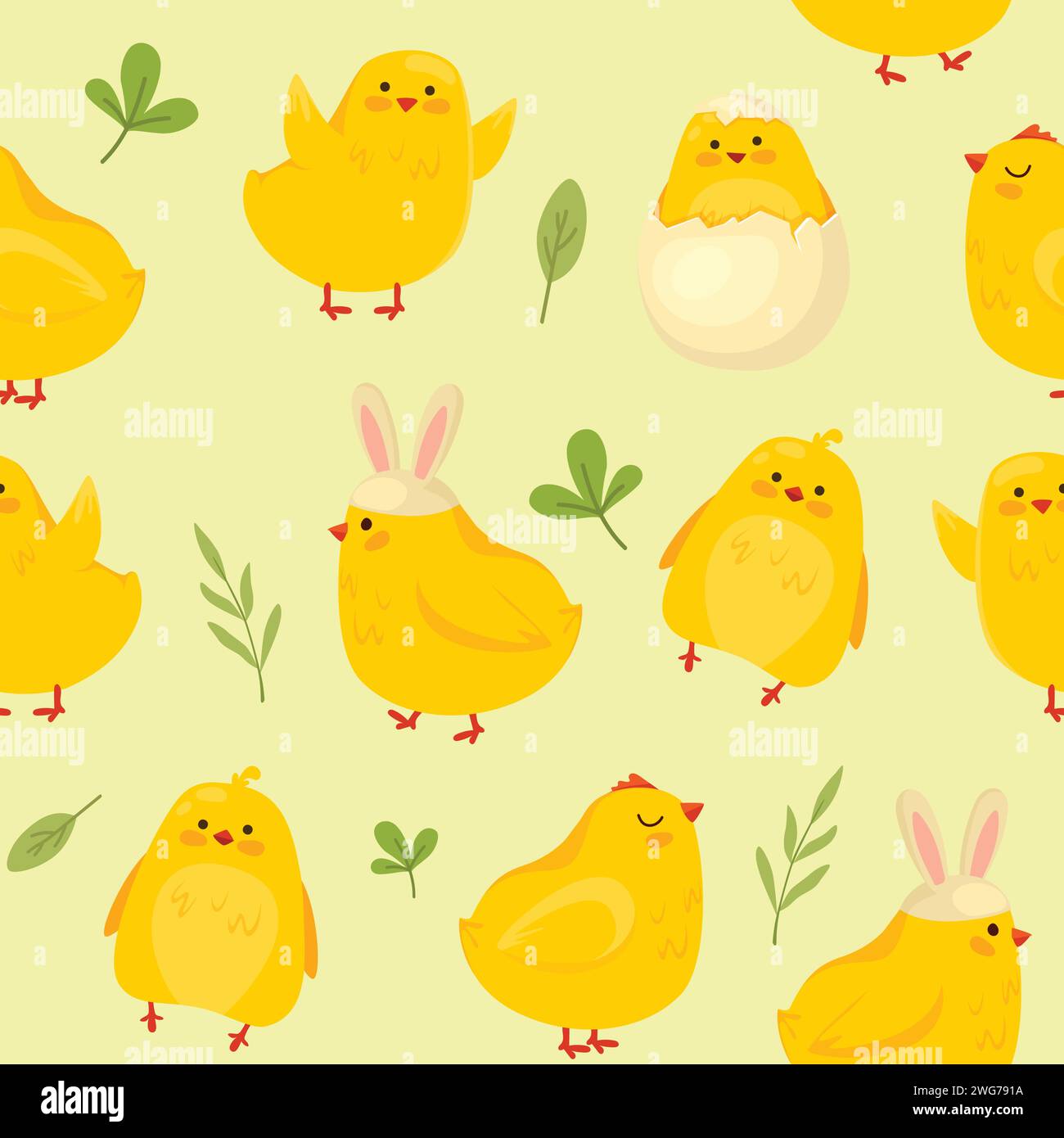 Cartoon seamless pattern of Easter chickens Stock Vector Image & Art ...