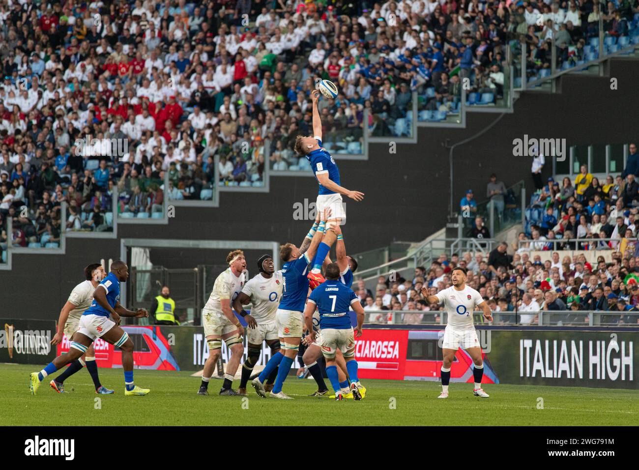 Rome, Italy, 3 feb 2024. Italy vs England, Rugby Six Nations, Italy ...