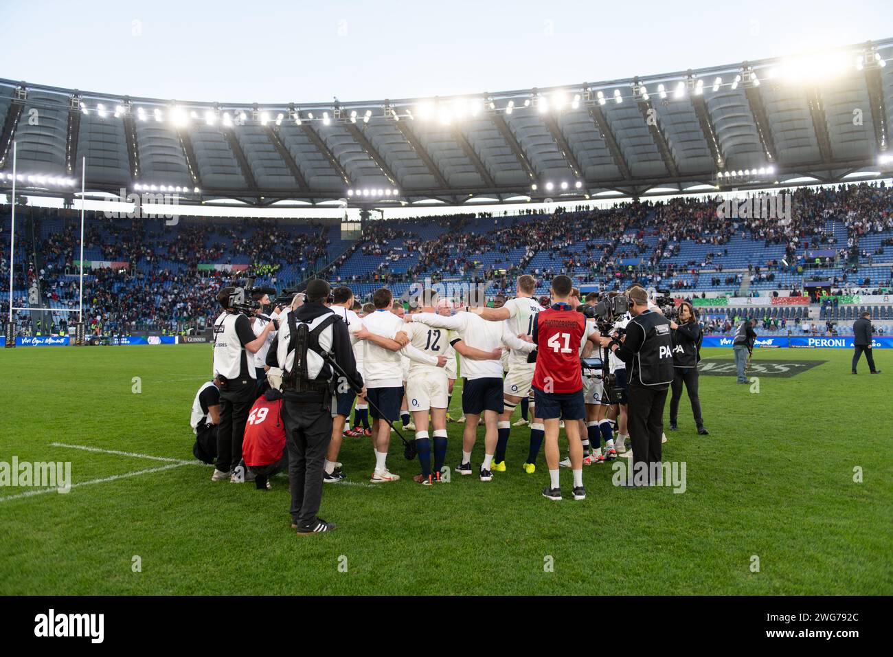 Rome, Italy, 3 feb 2024. Italy vs England, Rugby Six Nations, England ...