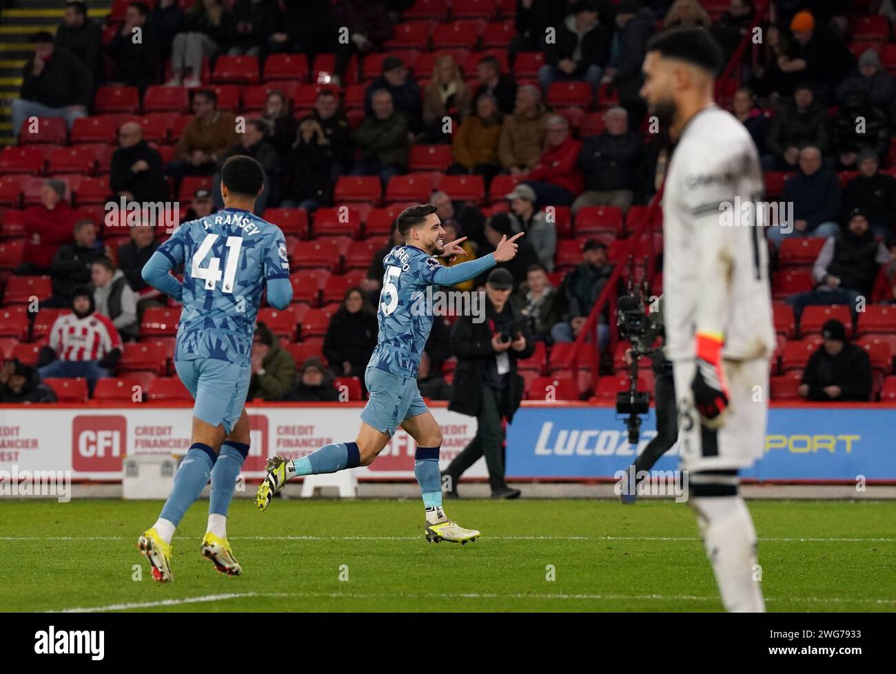 Aston Villa's Alex Moreno (centre) celebrates scoring their side's ...