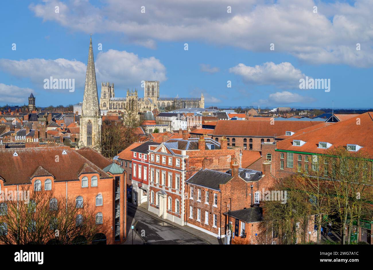 View of York Minster from the top of Clifford's Tower (a part of the ...