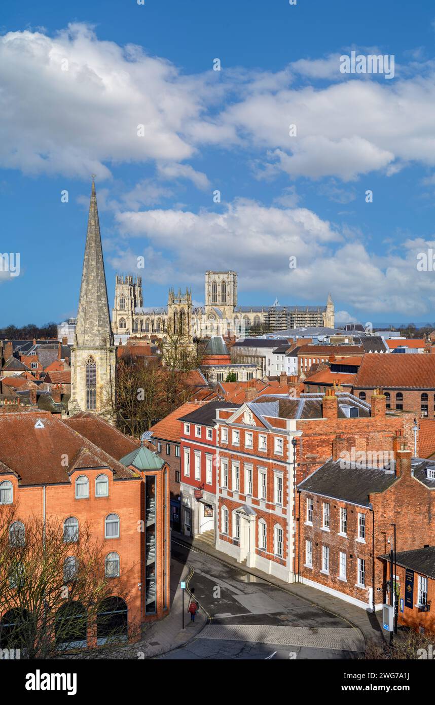 View of York Minster from the top of Clifford's Tower (a part of the ...