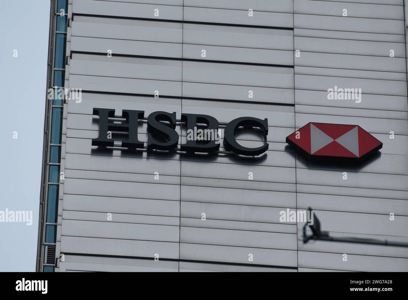 Multinational Companies Signage In Warsaw. HSBC bank logo is seen on ...