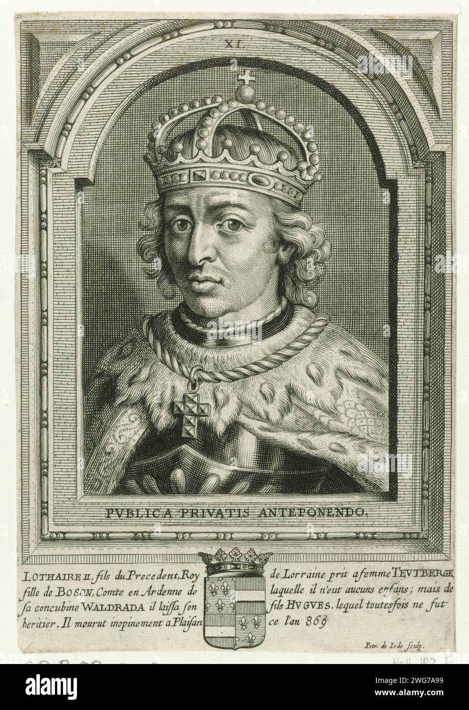 Portrait of Lotharius II, Pieter de Jode (II), After 1661 - 1663 print ...