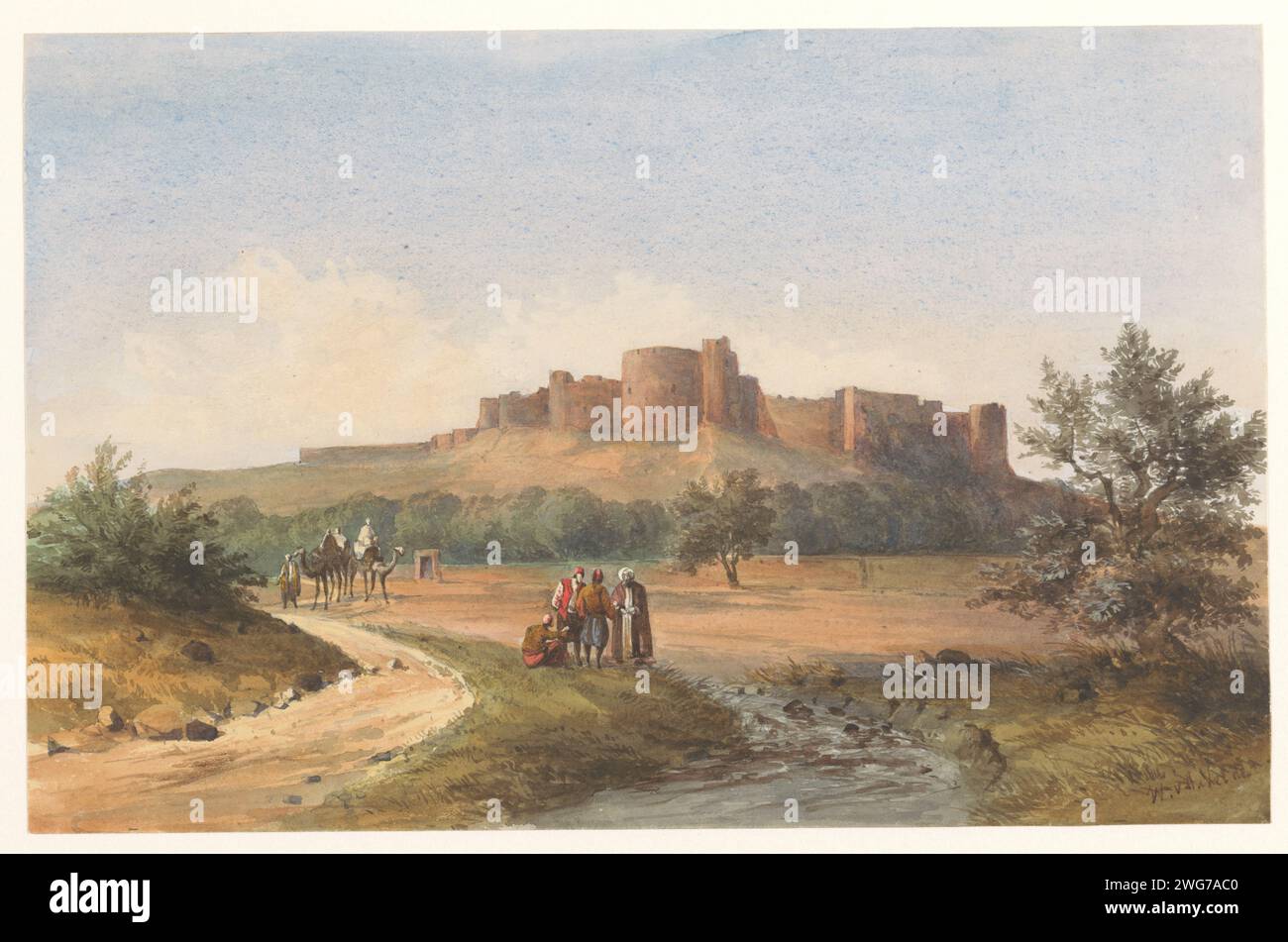 View of St. Louis Castle in Sidon, Lebanon, Charles William Meredith ...
