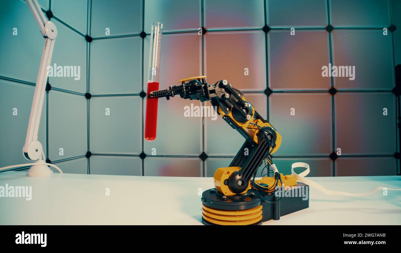 a robot holds a sample of a chemical substance the concept of using ...