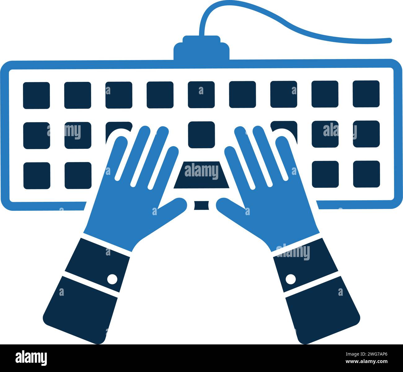 Hands typing Stock Vector Images - Alamy