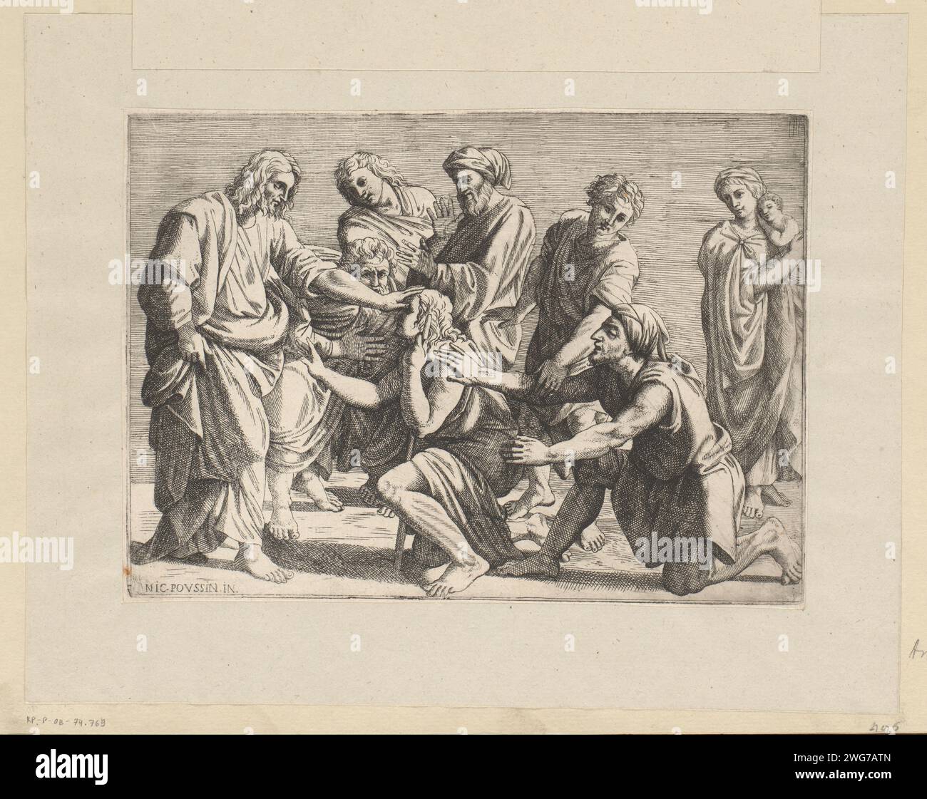 Christ heals the blind, Anonymous, After Nicolas Poussin, 1650 - 1700 print France paper etching ...