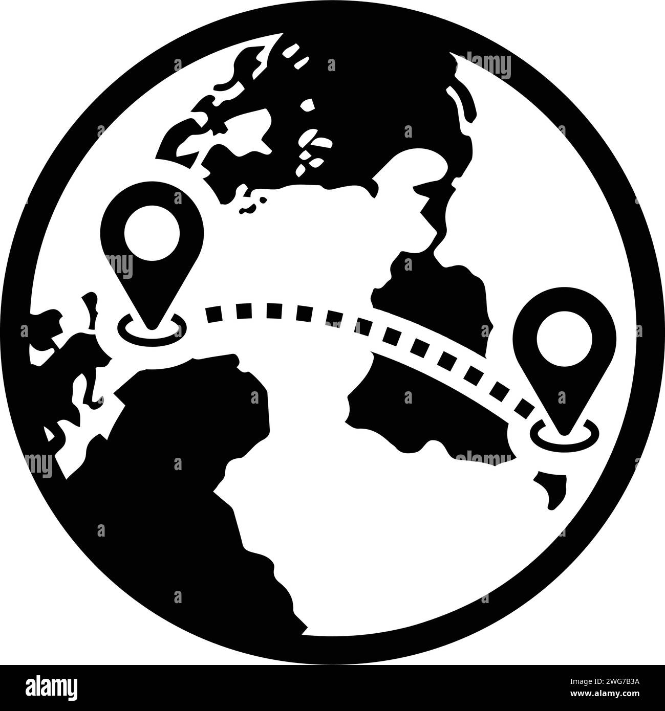 Earth Location Vector is isolated on white background. Simple vector ...