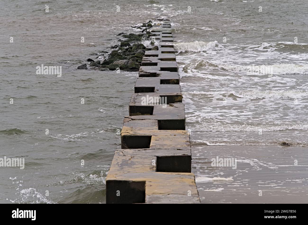 A special groyne on the beach of Borkum Stock Photo - Alamy