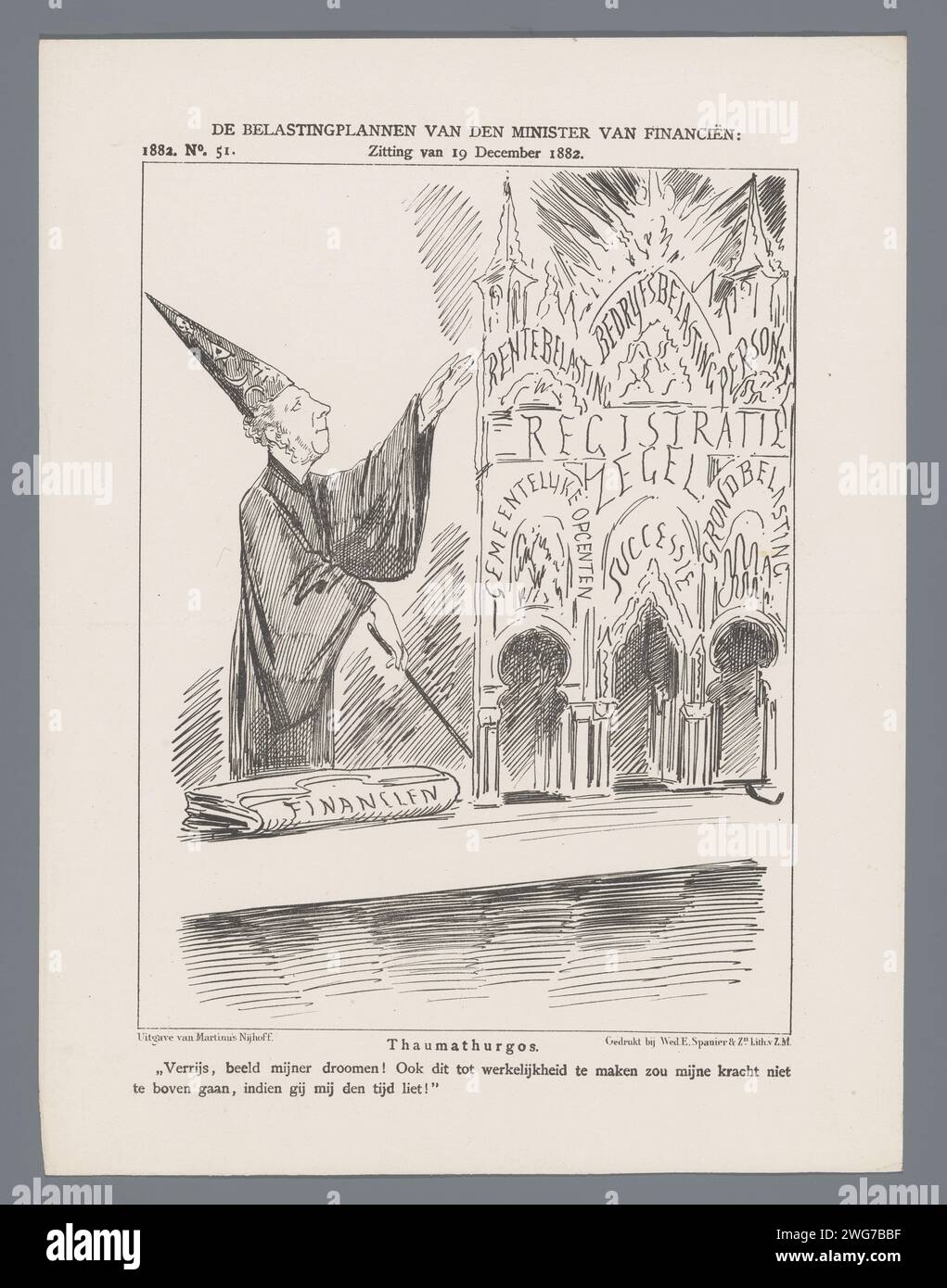 Cartoon on the Minister of Finance, 1882, 1882 print Cartoon on Lynden ...