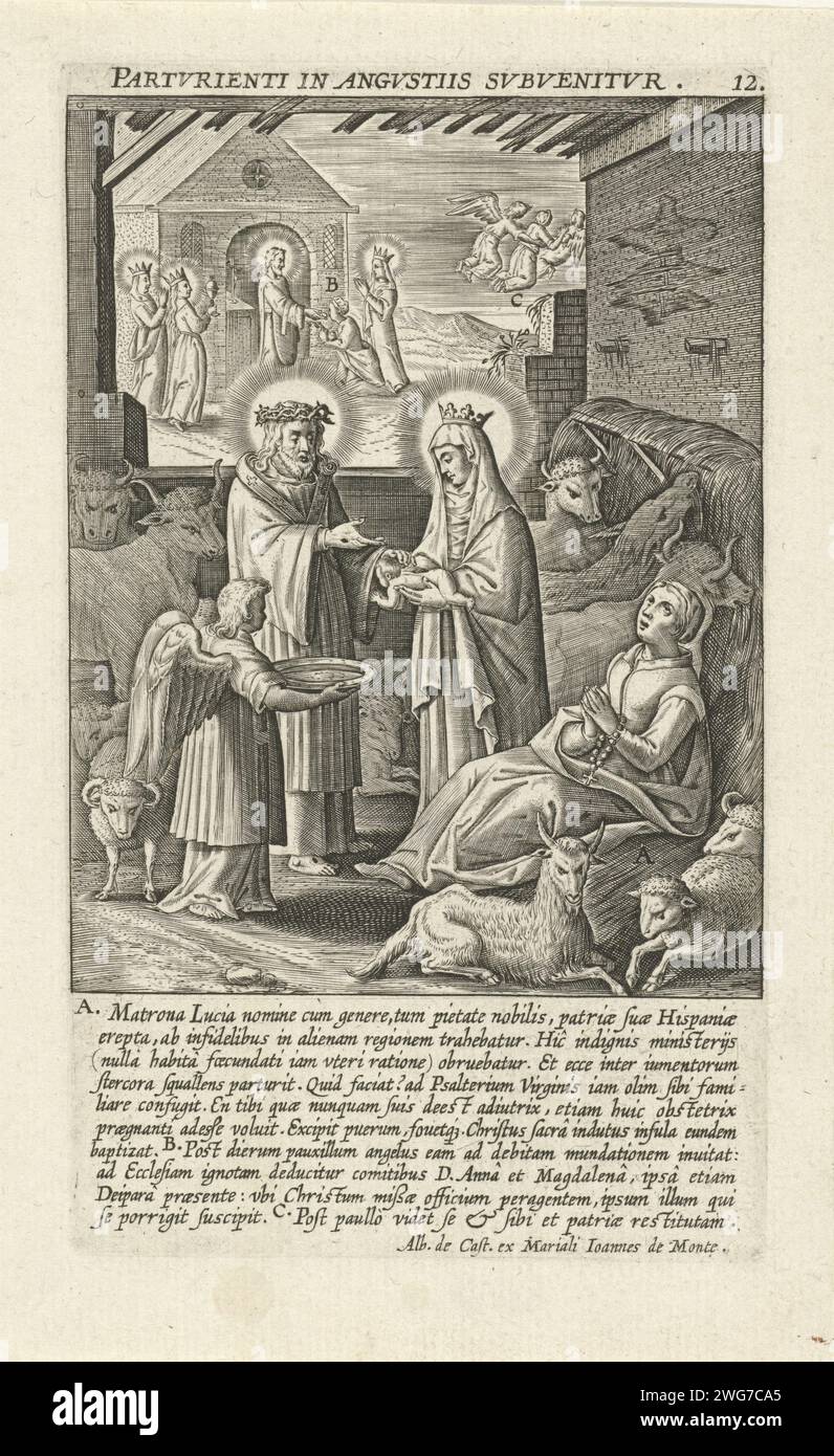 Miracle of baptism in the stable, Theodoor Galle (attributed to), 1610 ...