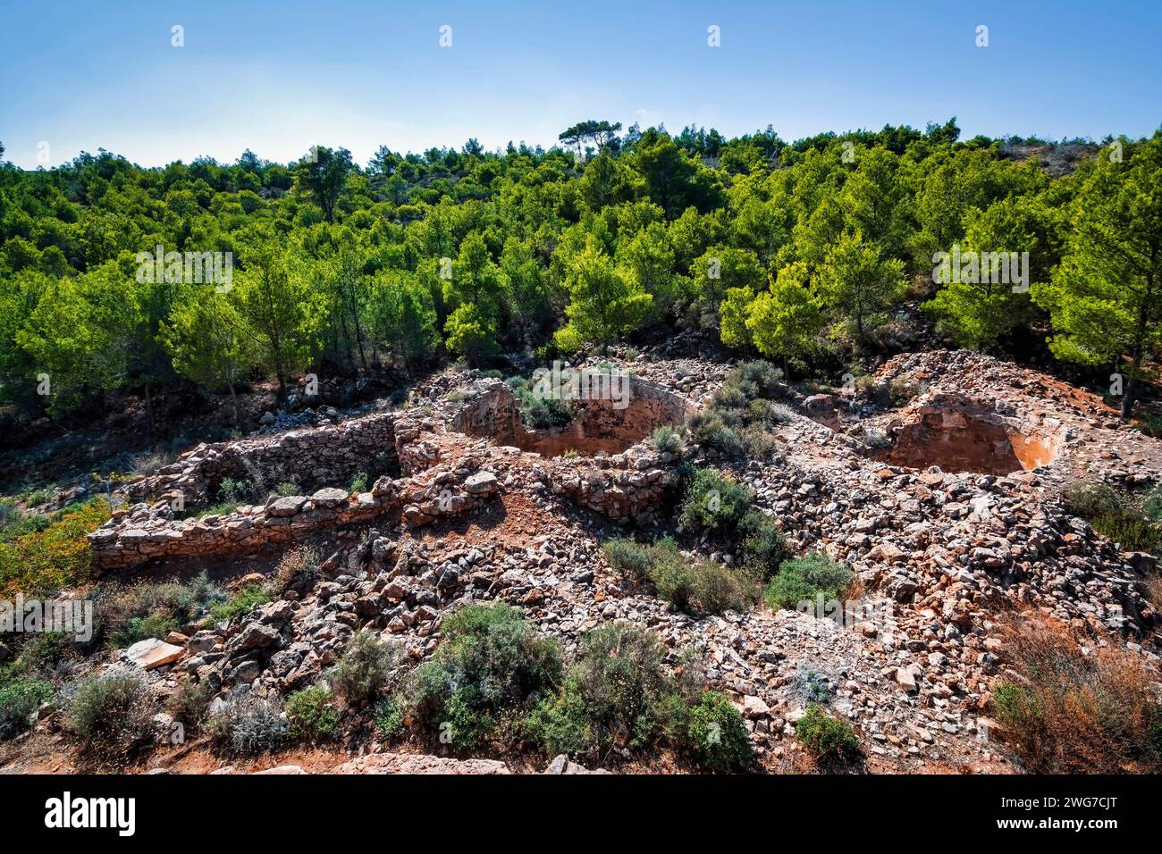View of the historical site of Lavrion Ancient Silver Mines. Greece ...