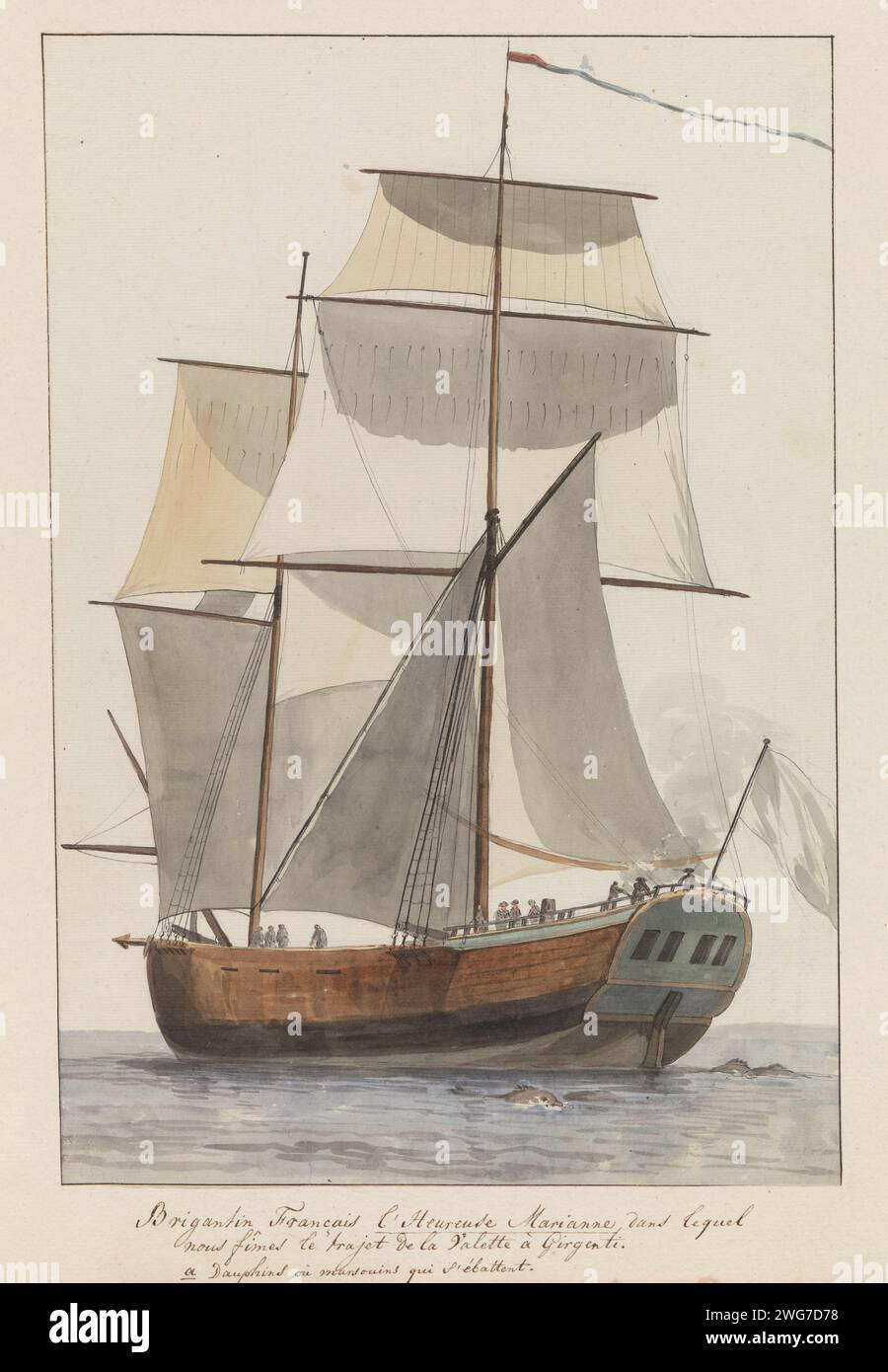 Frans Brigantine ship l'Heureuse Marianne on which the travel group ...