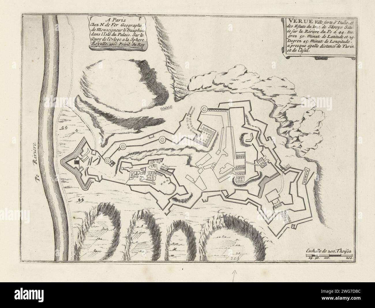 Map of Verua (Verue), 1693, 1693 print Map of the reinforcements around ...