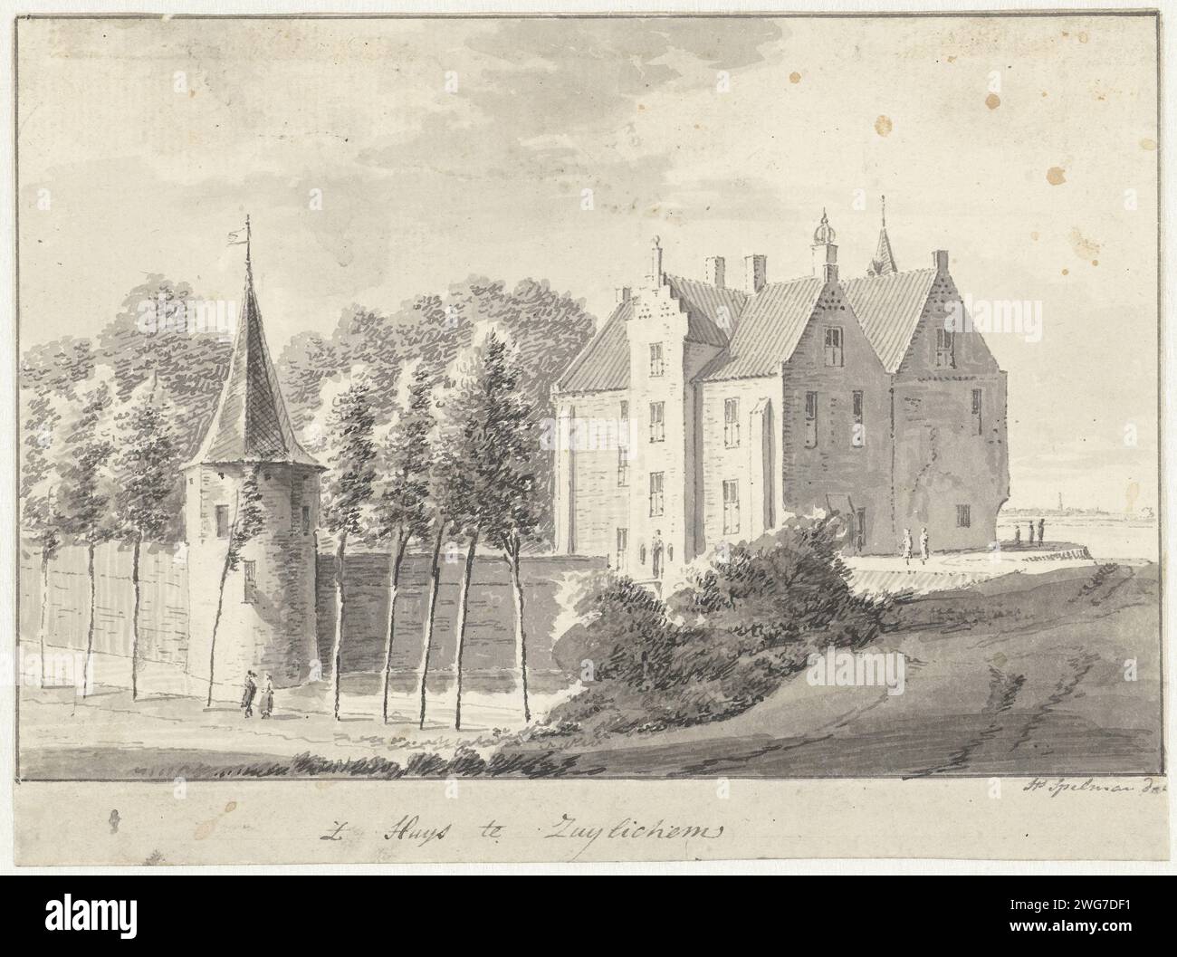 The Castle in Zuilichem, Hendrik Spilman, 1733 - 1784 drawing paper ...