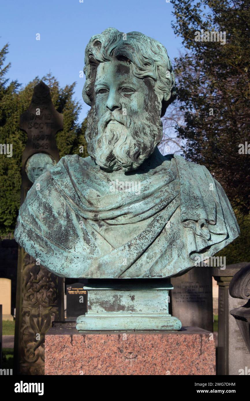 Bust of artist and photography pioneer David Octavius Hill, sculpted by ...