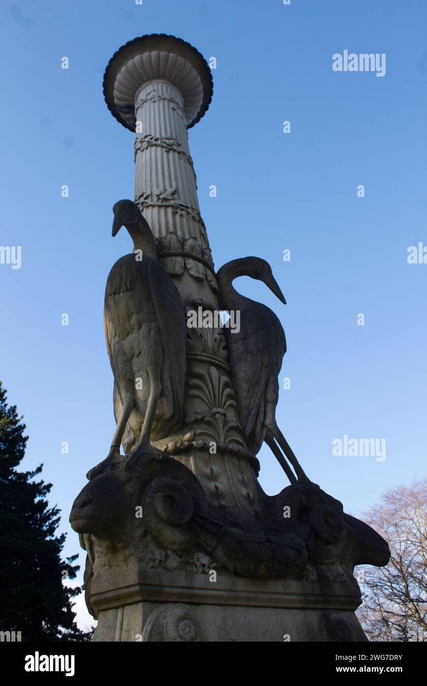 Pelican statues on the ornate memorial to John Leishman, Dean Cemetery Dean Cemetery a Victorian ...