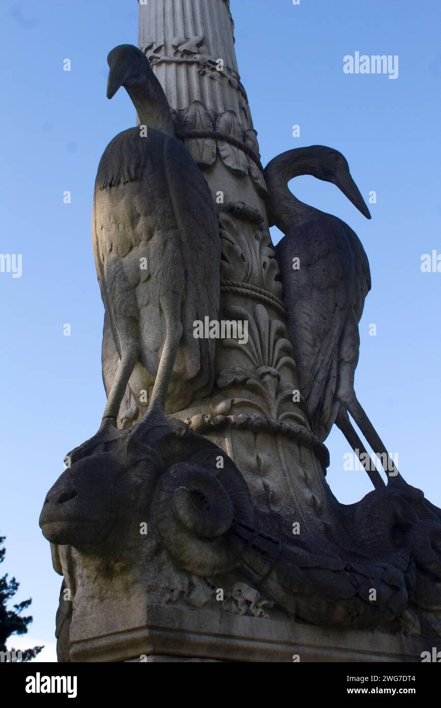 Pelican statues on the ornate memorial to John Leishman, Dean Cemetery Dean Cemetery a Victorian ...