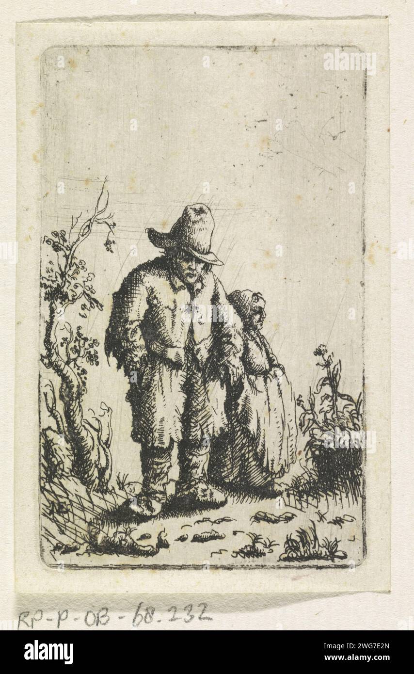 Boer and Boerin, Monogrammist NE, 1600 - 1816 print A farmer standing ...