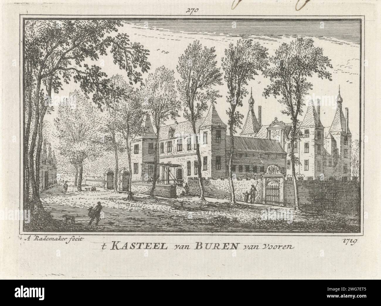 Front of Kasteel Buren, Abraham Rademaker, 1727 - 1733 print View of ...