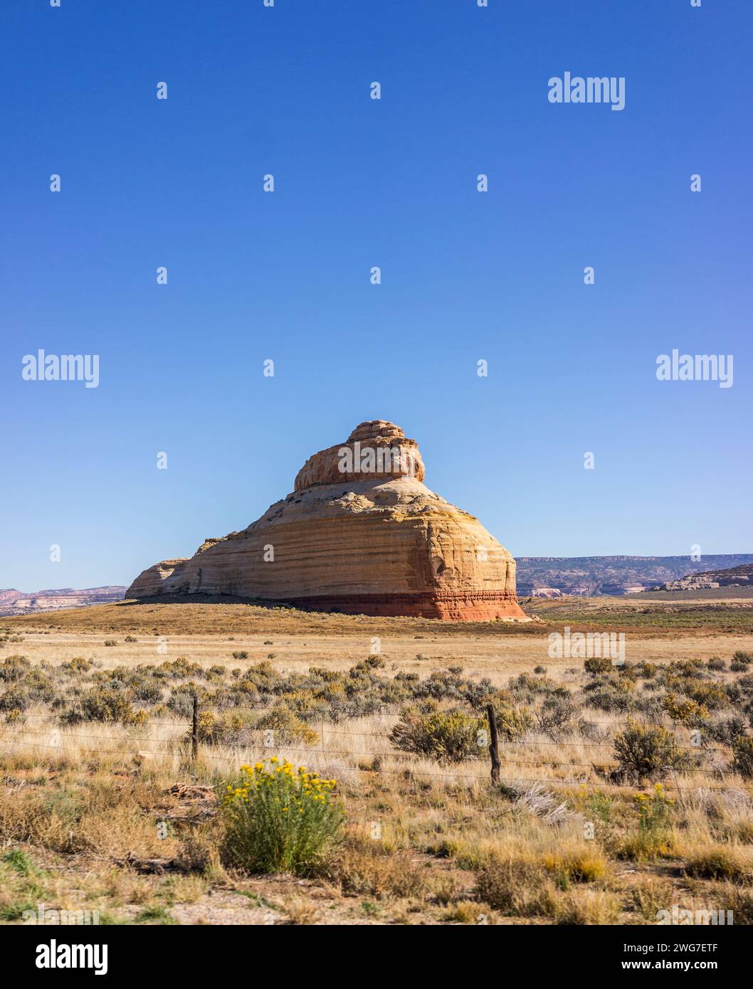 United States. Utah. San Juan County. Sandstone cliffs along the US ...