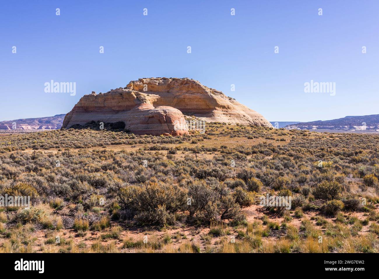 United States. Utah. San Juan County. Sandstone cliffs along the US ...
