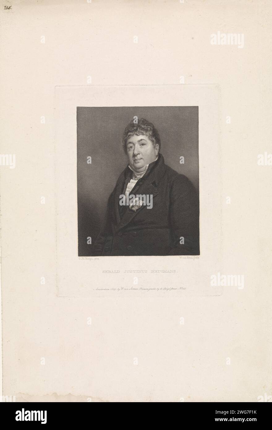 Portrait of Sebald Justinus Brugmans, Willem van Senus, after Charles ...