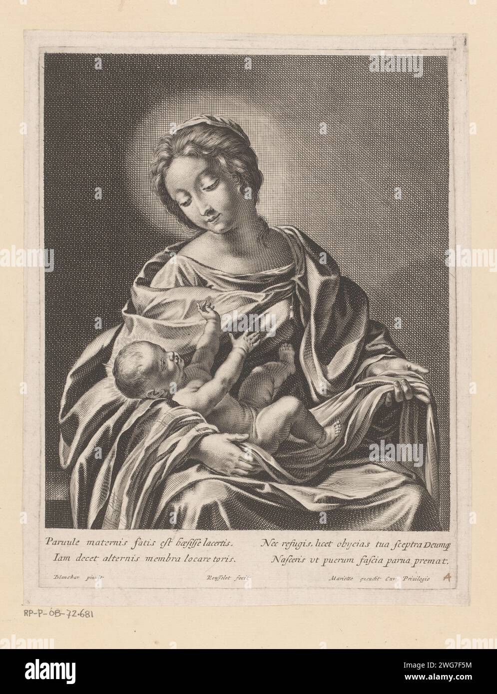 Maria puts Kind, Gilles Rousselet, After Jacques Blanchard, 1630 - 1686 ...