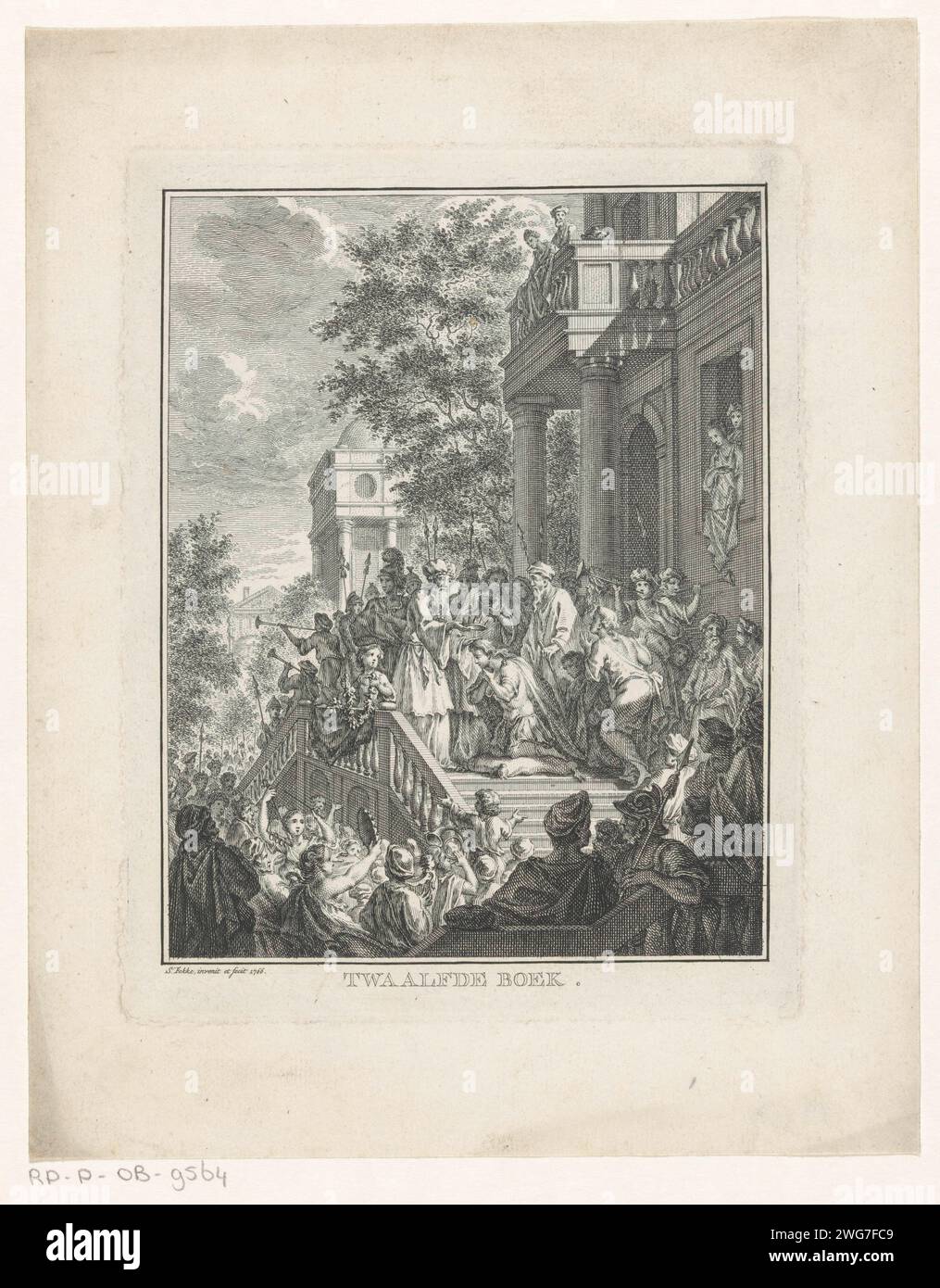 David crowned King in Hebron, Simon Fokke, 1766 print David was ...